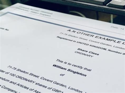 Uk Share Certificate Template