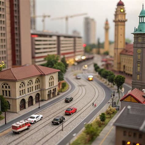 Miniature City Model With Buildings Roads And Cars Stock Image Image Of Architecture Design