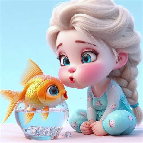 小艾莎每天都来找金鱼聊天 Amazing Elsa Disney Tendding Youtube