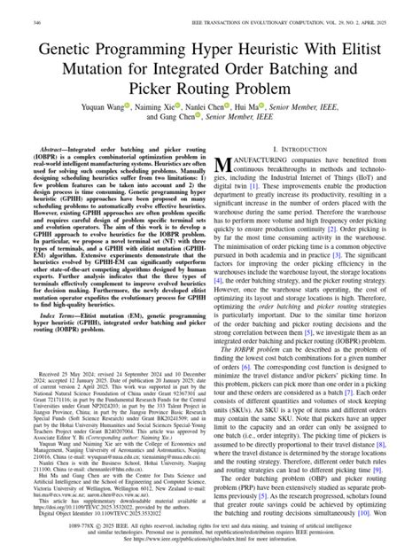 Genetic Programming Hyper Heuristic With Elitist Mutation For Integrated Order Batching And