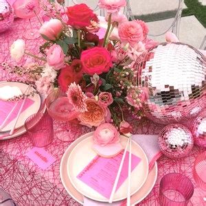 Pink Mirror Disco Ball For Retro Disco Groovy Party Decor Last Disco