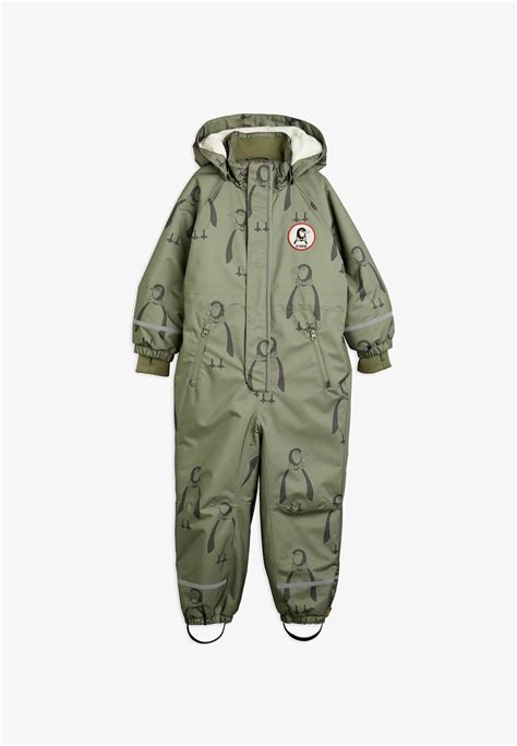 Mini Rodini Kebnekaise Penguin Overall Snowsuit Green Uk