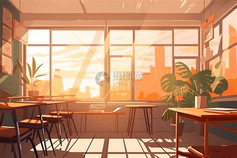 带窗户的教室插画图片下载 正版图片600192251 摄图网