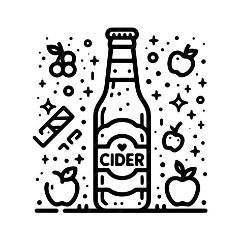 Simple Celan Line Art Illustration Of Apple Cider Premium Ai Generated Vector