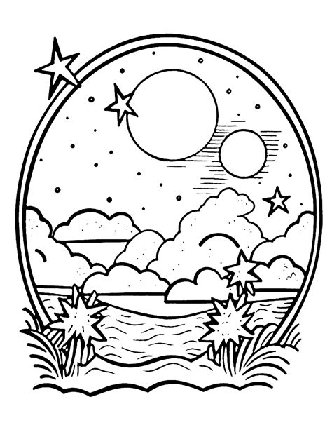 Night Sky Coloring Page