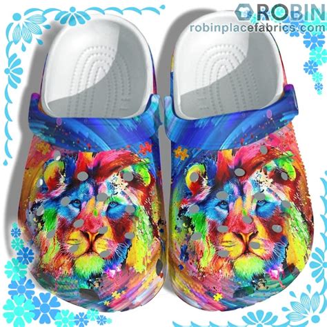 Lion Autism Dad Crocs Clog Shoes Robinplacefabrics