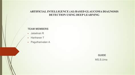Ai Based Glaucoma Detection Using Deep Learning Pdf