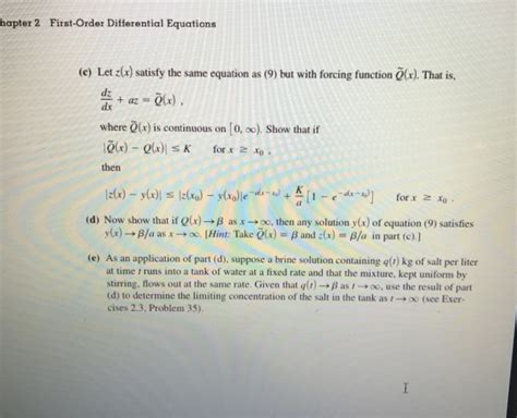 Solved I Asymptotic Behavior Of Solutions To Linear
