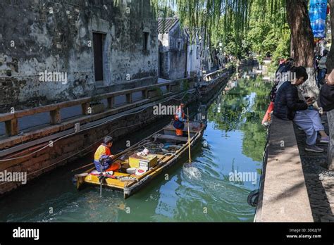 Tourists Visit Pingjiang Road In Suzhou City East Chinas Jiangsu