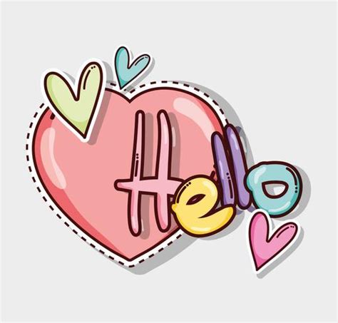 Hello Card With Cute Cartoons 636300 Vector Art At Vecteezy