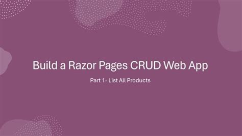 Kaushik Roy Chowdhury On Linkedin Build An Aspnet8 Razor Pages App Using Ef Core Part 1list