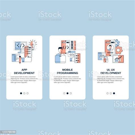 모바일 프로그래밍 Ui Ux 개발 및 앱 개발 개념 3차원 형태에 대한 스톡 벡터 아트 및 기타 이미지 3차원 형태 개념 개념과 주제 Istock
