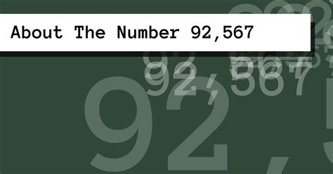 About The Number 92567
