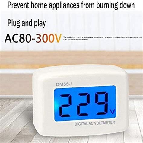 220v Blue Backlight Digital Lcd Voltmeter Panel Voltage Tester Eu Plug Dm55 1 Ac 80 300v Fruugo Uk