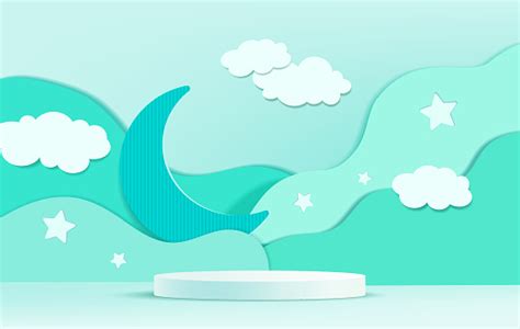 파스텔 디스플레이의 3d 렌더링 개념 제품 디스플레이를 위한 받침대 현대 흰색 연단 빈 공간 0명에 대한 스톡 벡터 아트 및 기타 이미지 Istock