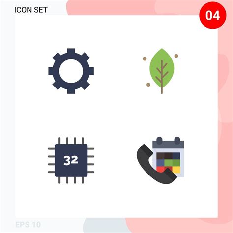 4 Thematic Vector Flat Icons And Editable Symbols Of Devices Computers Technology Nature Gadget