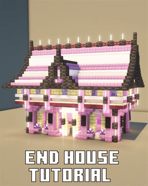 Minecraft End House Tutorial Minecraft Tutorial Minecraft Build