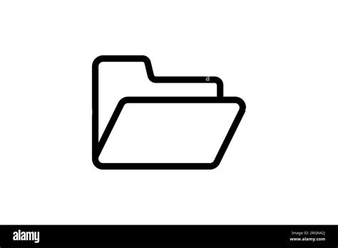 Folder Icon Suitable For Web Site Design App User Interfaces Line Icon Style Simple Vector