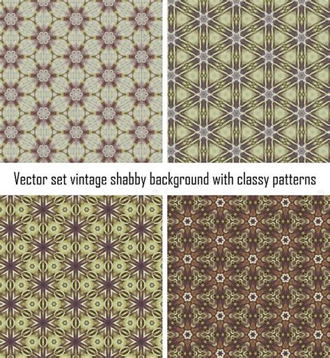 Set Vintage Shabby Background With Classy Patterns Seamless Collection Image Vector Seamless