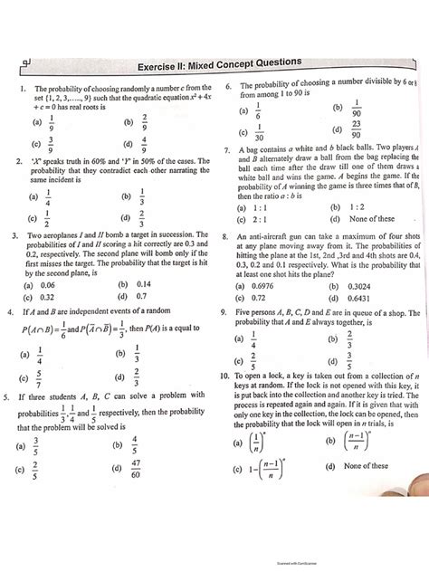 Probability Mcq Cet Pdf