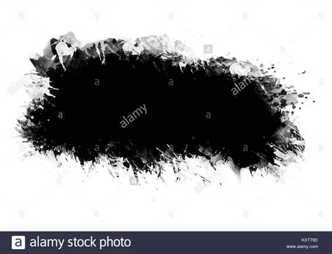 Black Patch Graphic Color Brush Strokes On White Background