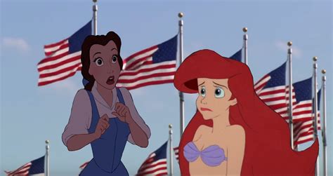 Ariel And Belle Are Scared For America By Spongebobnintendo20 On Deviantart