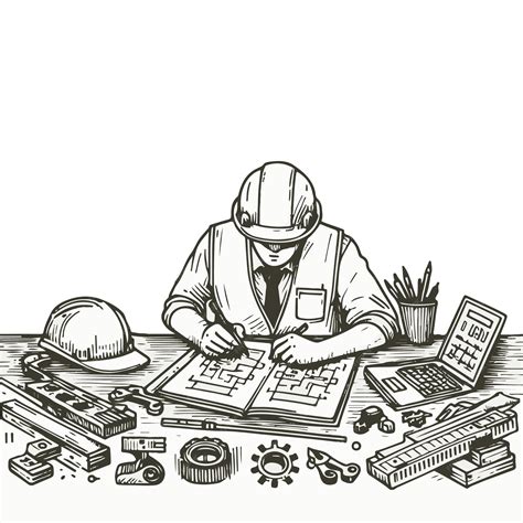 Vector Illustration Of Busy Civil Engineer Premium Ai Generated Vector