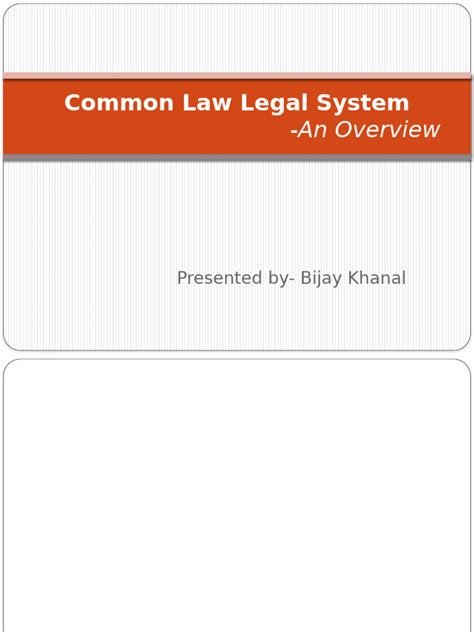 Overview Of Common Law System Pdf Common Law Precedent