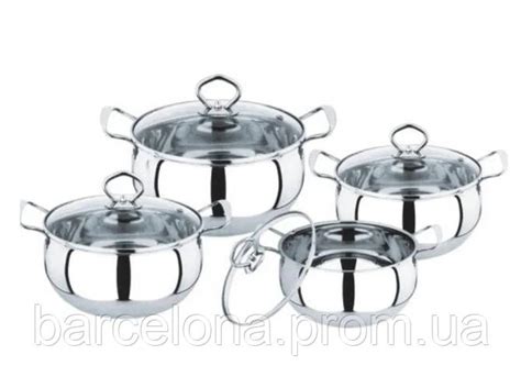 Набор кастрюль Edenberg Eb 3704 8 предметов серебристый D Id
