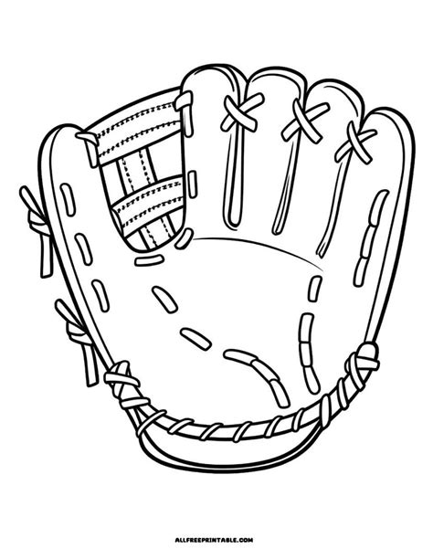 Baseball Glove Coloring Page Free Printable