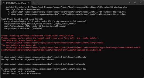 Pthreads Build Failure Issue Microsoft Vcpkg GitHub