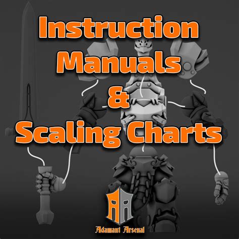 3d printable instruction manuals and scaling charts by adamant arsenal