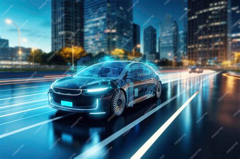 Premium Ai Image Modern Smart Car Technology Intelligent System Using Heads Up Display Hud