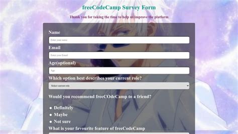 Freecodecamp Survey Form