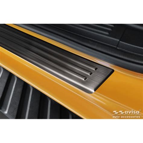 Protectores De Umbral De Puerta En Acero Inoxidable Negro Aptos Para Ford Ranger Vi 2022 Lines