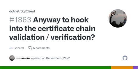 anyway to hook into the certificate chain validation verification