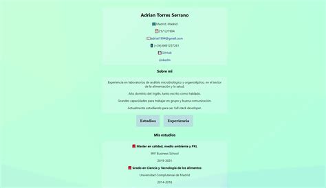 Github Adriat My Cv Proyecto De React Sobre Como Crear Un Cv