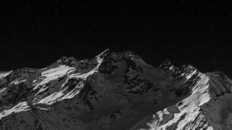 山峰黑白风格夜间4k高清壁纸3840x2160免费下载 墨鱼部落格