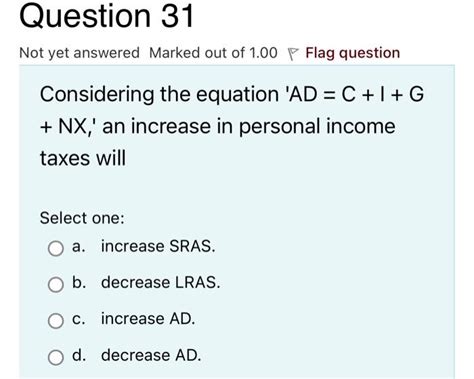 Solved Considering The Equation Adcig Nx′ An Increase