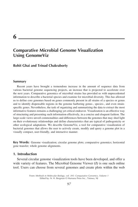 Pdf Comparative Microbial Genome Visualization Using Genomeviz