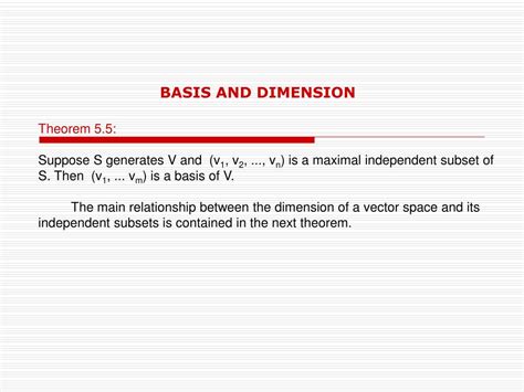 Ppt Chapter 5 Basis And Dimension Lecture 7 Powerpoint Presentation Free Download Id4027441