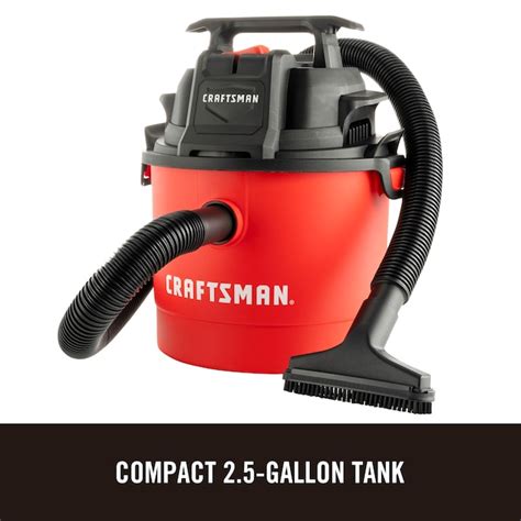 Craftsman 2 5 Gallon 2 Hp Corded Wet Dry Shop Vacuum With Accessories