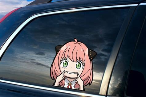Anime Girl Peeker Vinyl Sticker Etsy