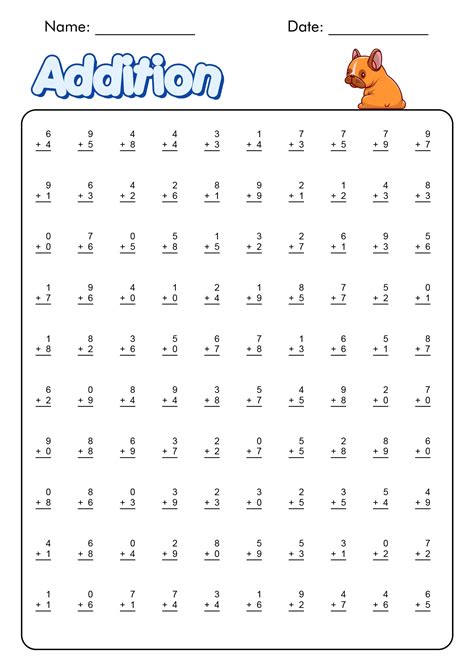 Addition Timed Test Worksheets