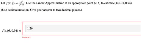 solved x2 let f x y use the linear approximation at an