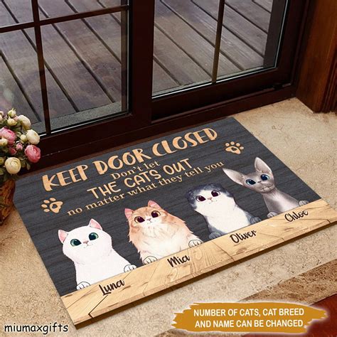 Personalized Cat Doormat Custom Cat Mat Cat Mat Cat Rug Keep Door