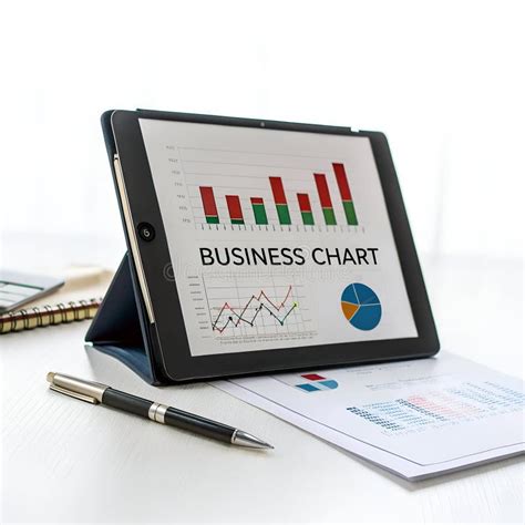 Business Chart Illustration Isolated On White Background Stock