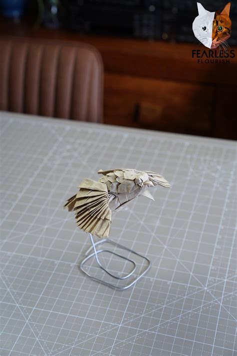 Here Is An Origami Hawk That I Made From 1 Uncut 45cm Square Of Paper