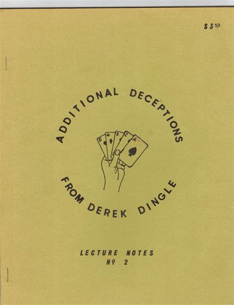 Derek Dingle Additional Deceptions Lecture Notes 2 Ebay