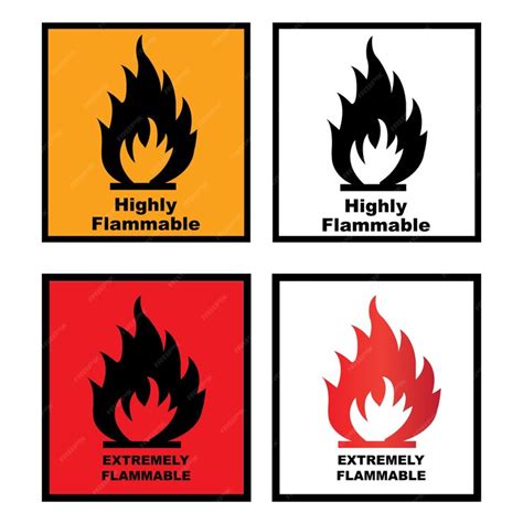 Premium Vector Chemical Hazard Icon Flammable Warning Symbol Vector